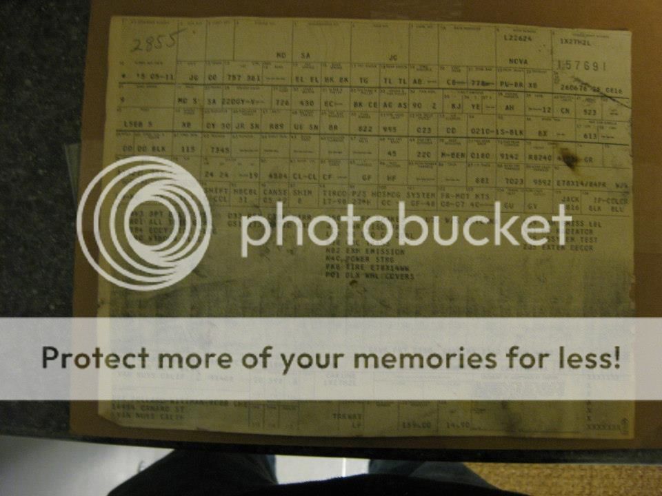 72 Nova build sheet pic- decoder help | Chevy Nova Forum